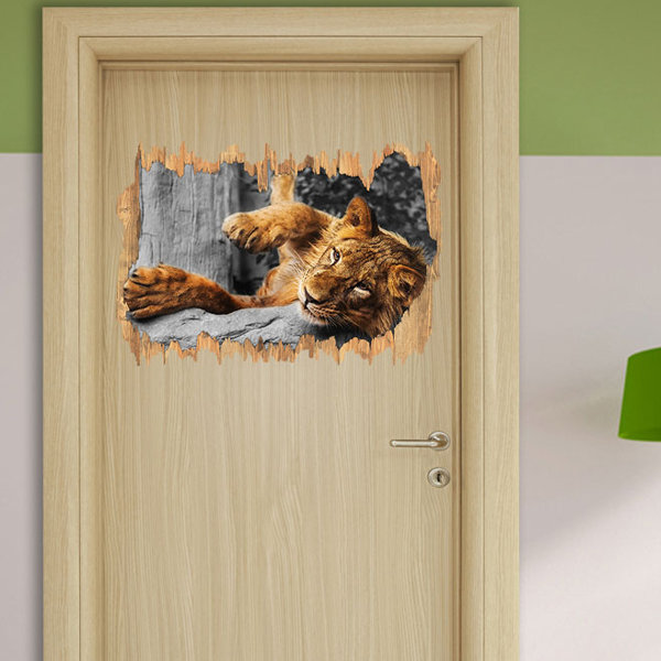 East Urban Home Wandtattoo Verspielter, kleiner Löwe | Wayfair.de